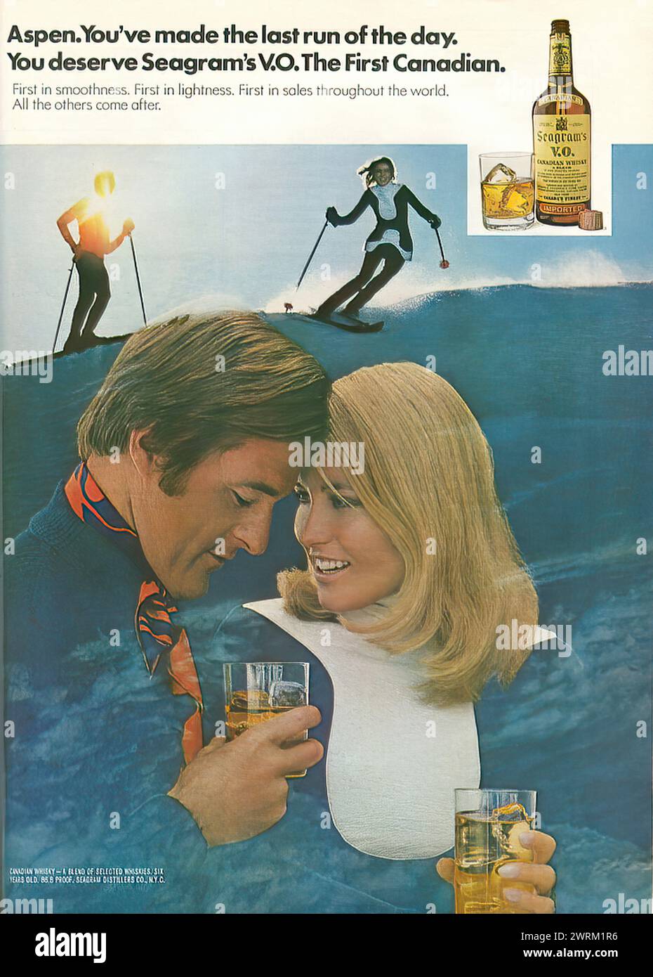 Seagrams - 1973 - Vintage American magazine advert from the 70s Stock ...