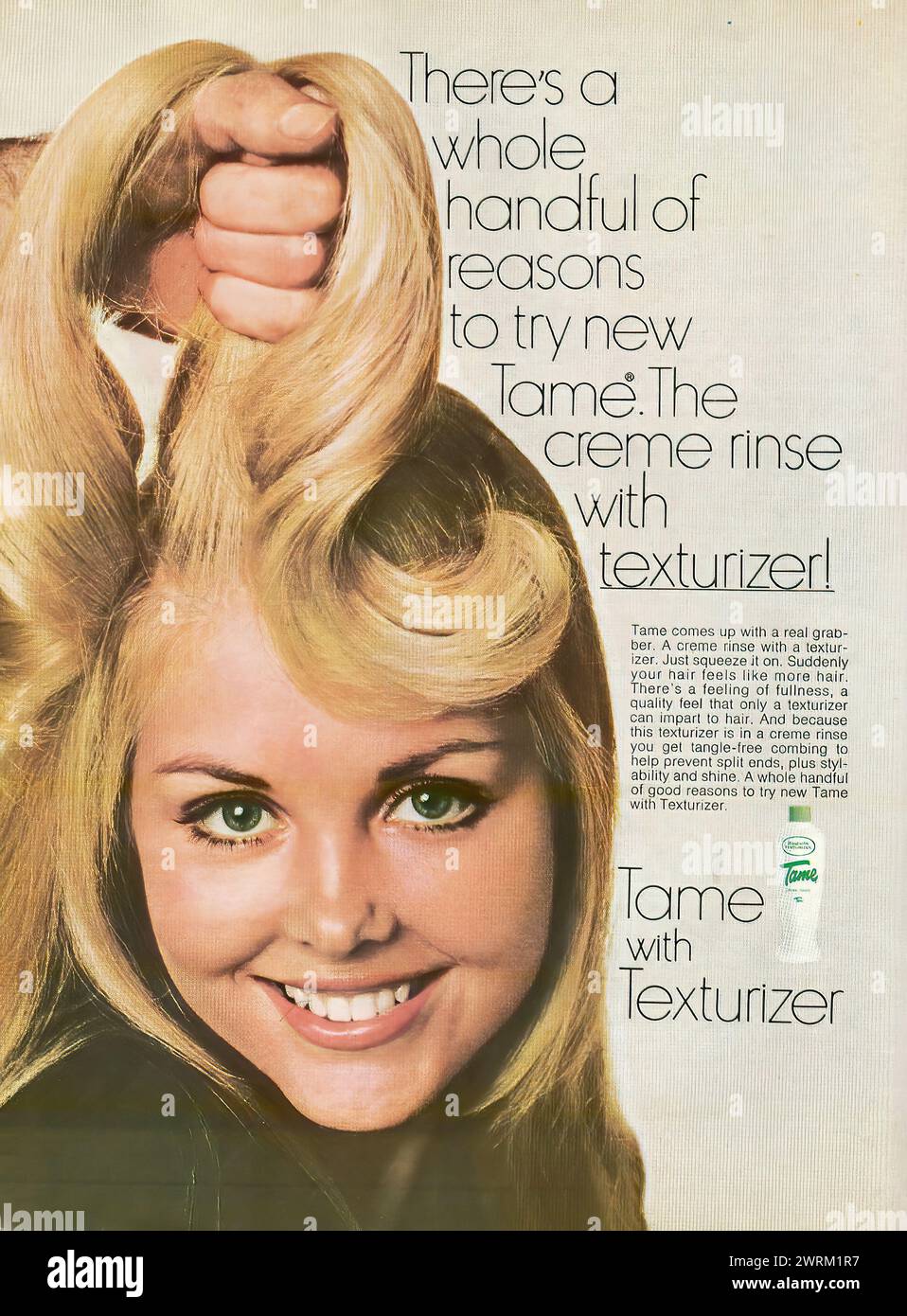 Tame - 1970 - Vintage American magazine advert from the 70s Stock Photo ...