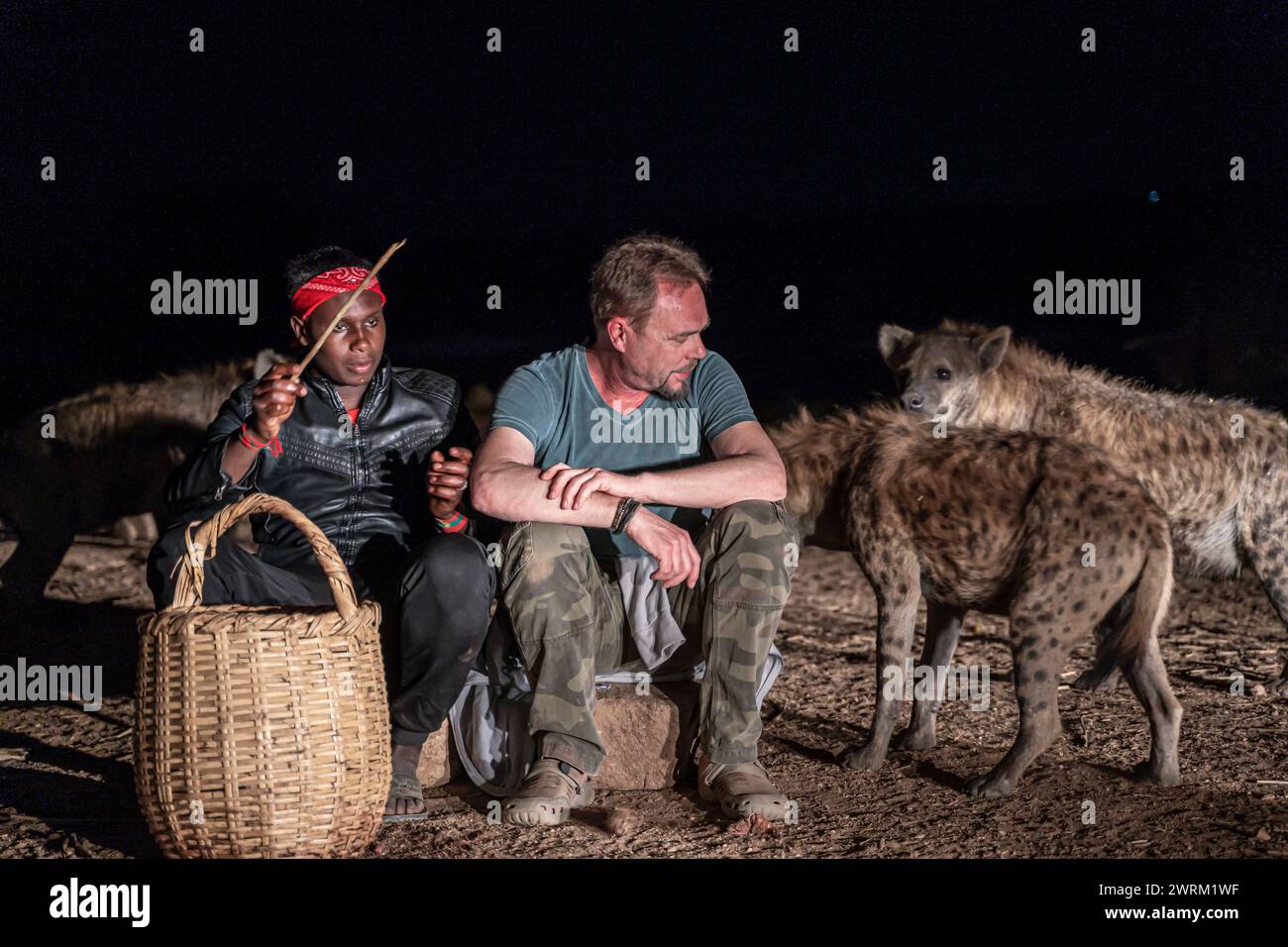Hyena feeding in harar hi-res stock photography and images - Alamy