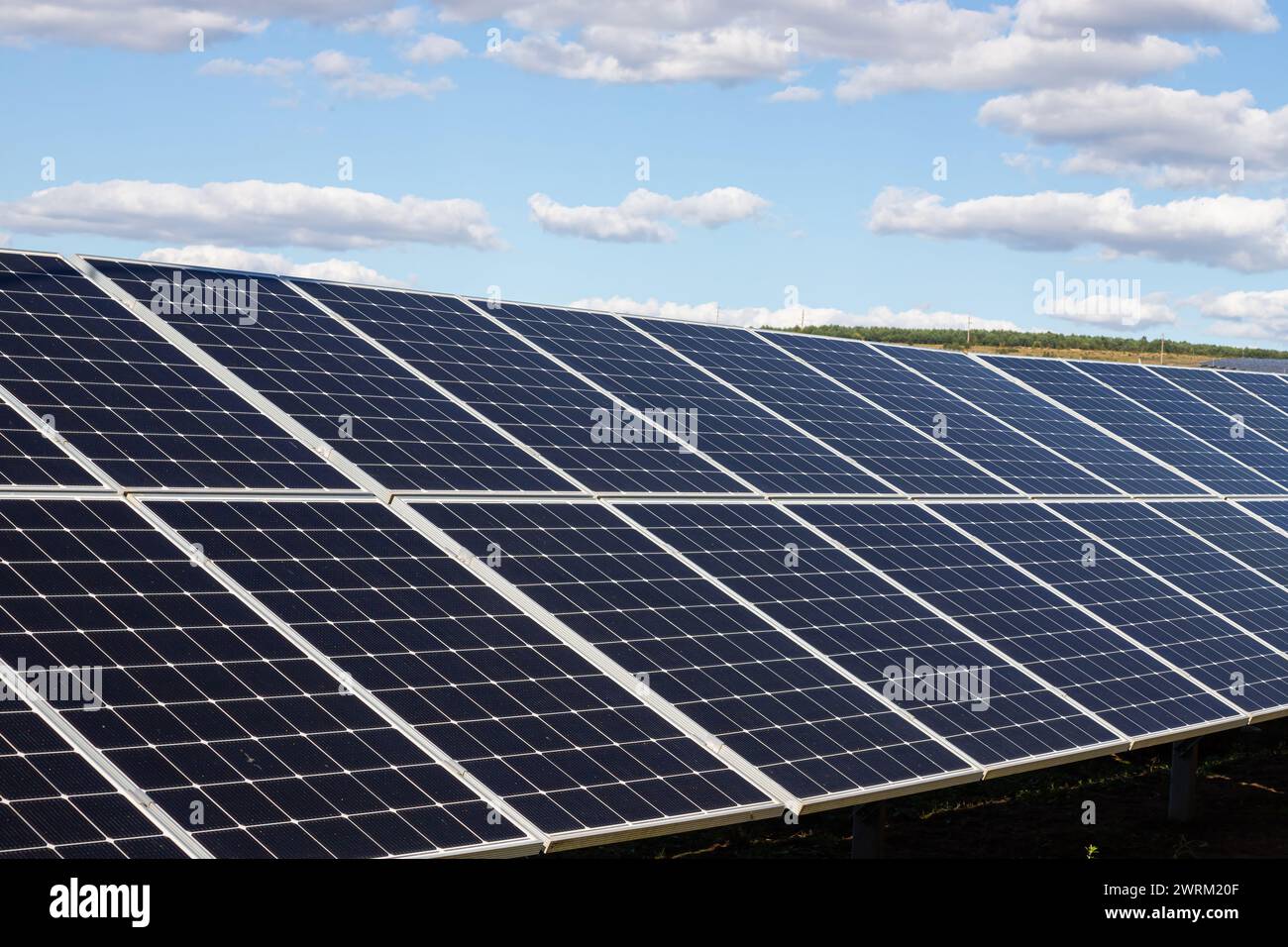 Solar panels in Large Photovoltaic power station, solar park, Renewable ...