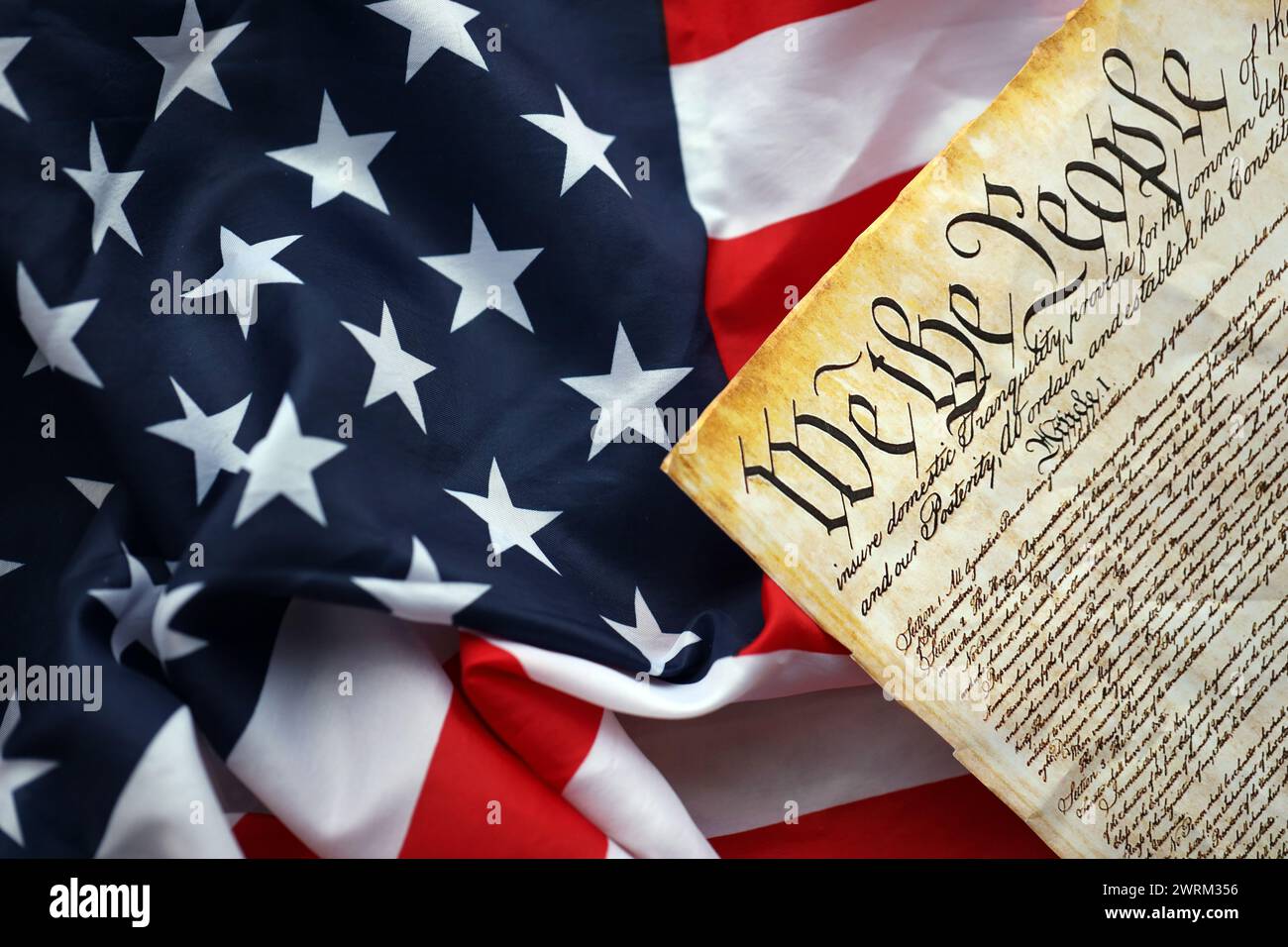 Preamble to the Constitution of the United States and American Flag ...