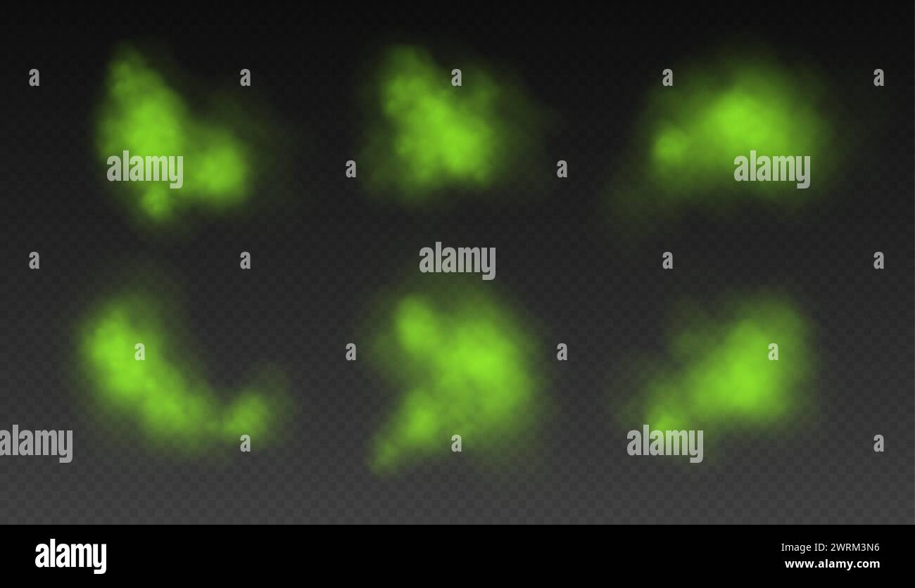 Green smoke, toxic cloud, realistic chemical gas, bad odour concept ...