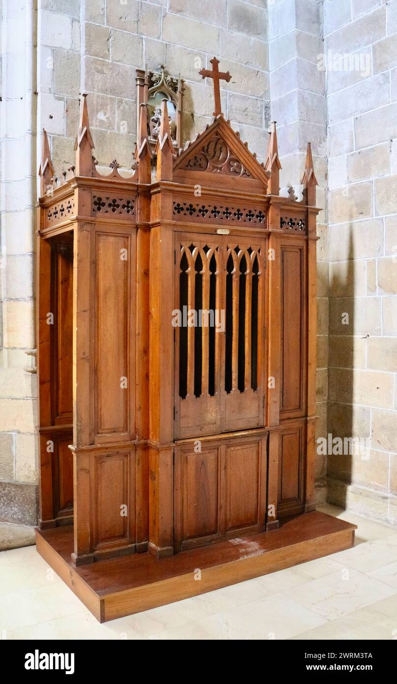 Wooden confessional in the Roman Catholic church Colegiate of San ...