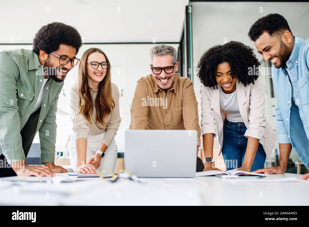 Diverse group business professionals deeply hi-res stock photography ...