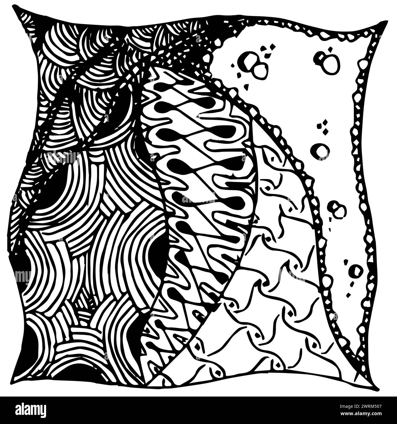 Vector pattern in Zen-art style. Black and white pattern. Whimsical ...