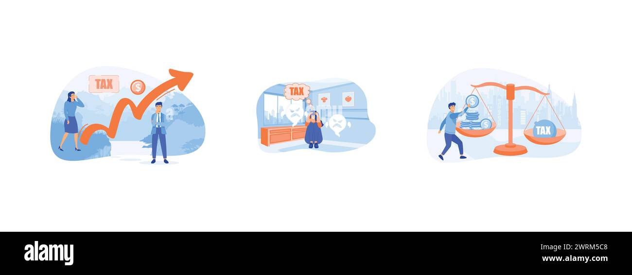 Tax Burden Payment Obligation, Businessman scared with tax debt burden ...