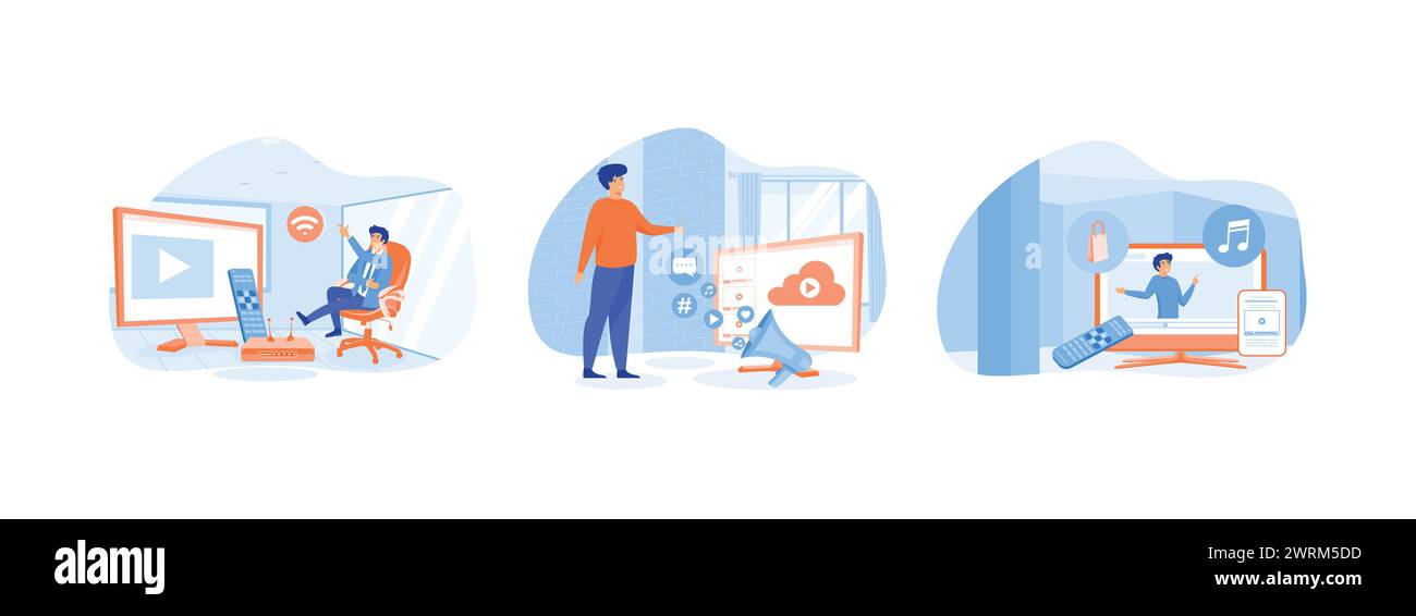 Modern television technology. Internet TV. Network connected ...