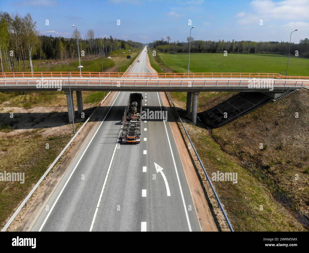 Aerial view truck passing hi-res stock photography and images - Alamy
