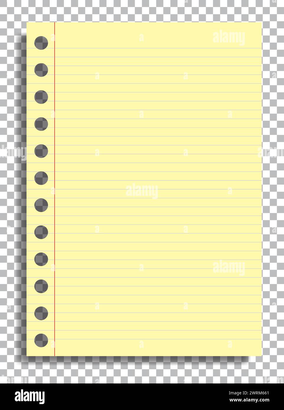 Page of lined blank yellow paper background for notice. Educational ...