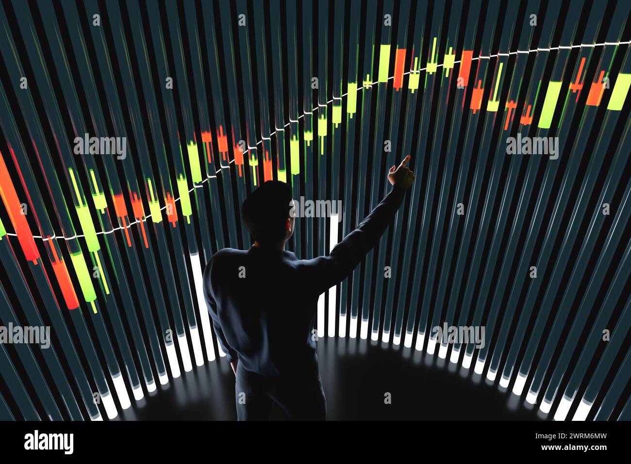 Trader analyzes candlestick chart movement hi-res stock photography and images - Alamy