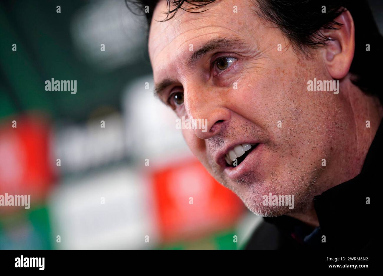 Aston Villa manager Unai Emery during a press conference at the ...