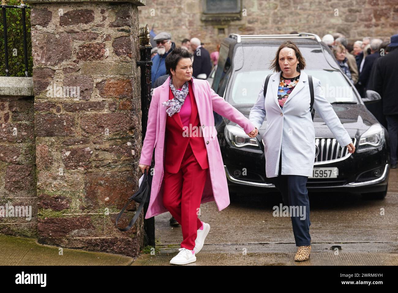 BBC Radio Scotland presenter Fiona Stalker and her wife Leah leave the ...