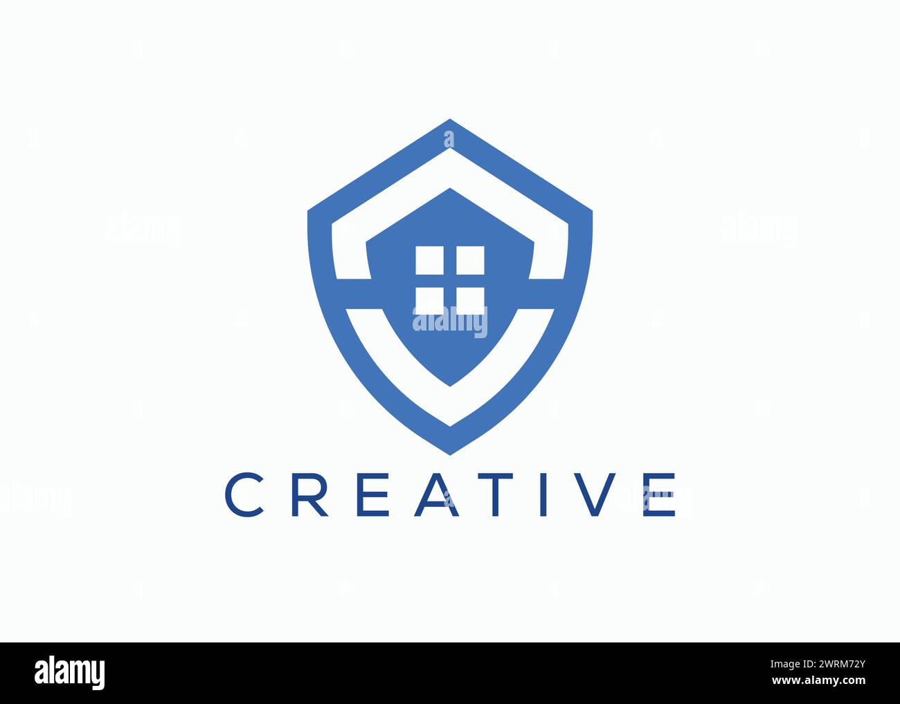 Creative and minimal Shield home logo vector template. Security home ...