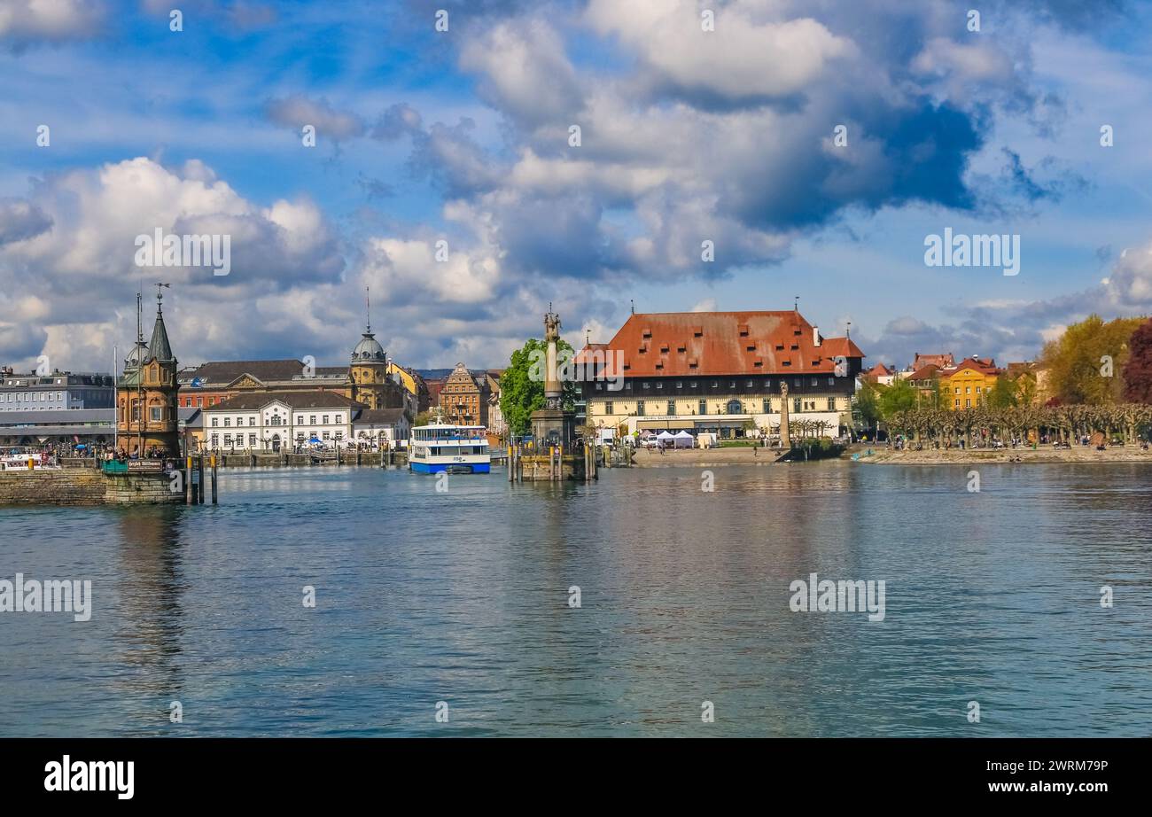 Lovely view of the harbour entrance of Constance (Konstanz) with the ...