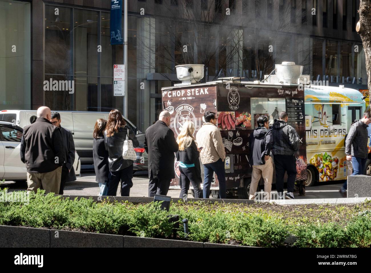 Chop Steak Food Truck is a popular lunch stop on Sixth Avenue at 49th ...
