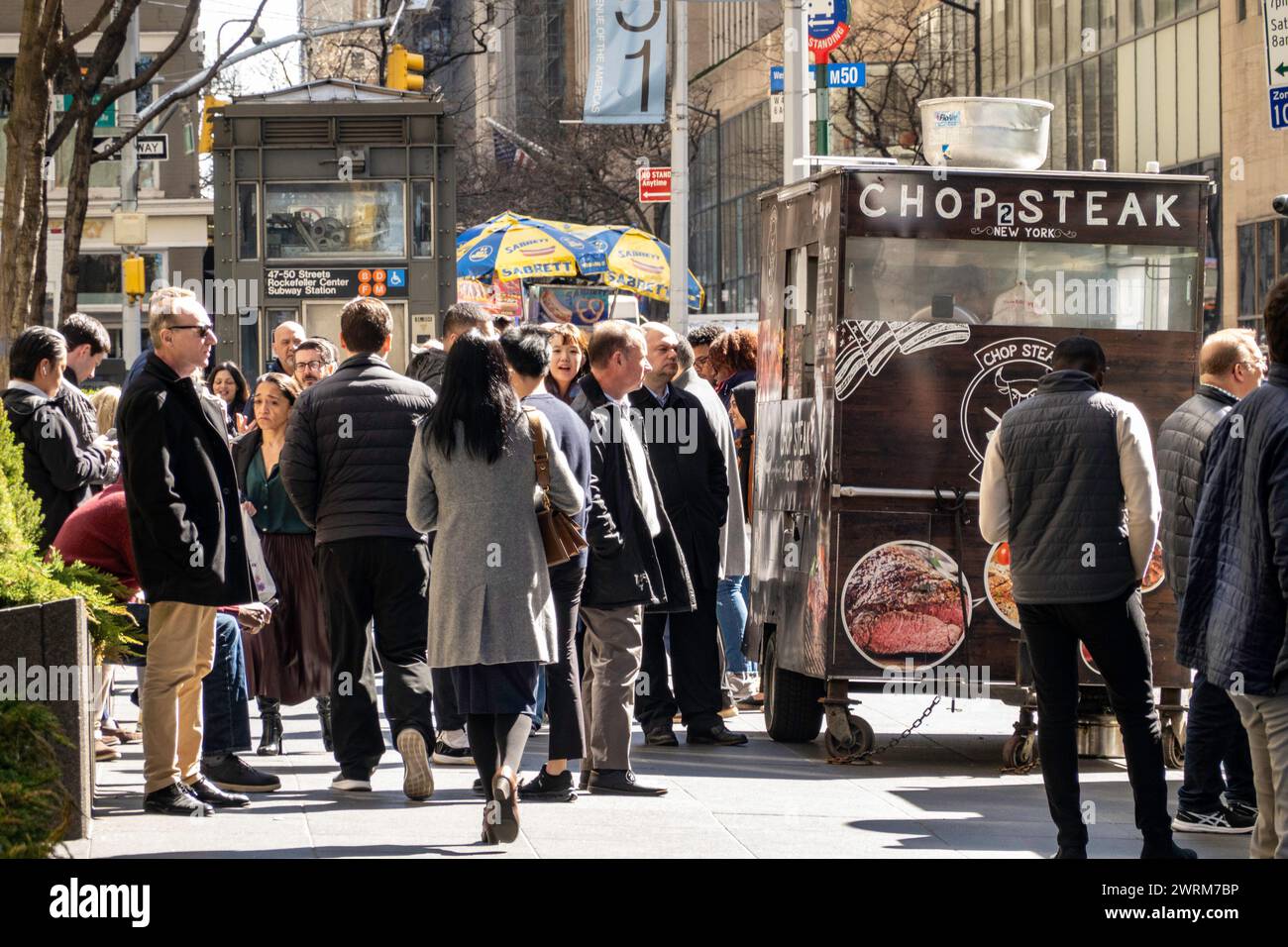 Chop Steak Food Truck is a popular lunch stop on Sixth Avenue at 49th ...