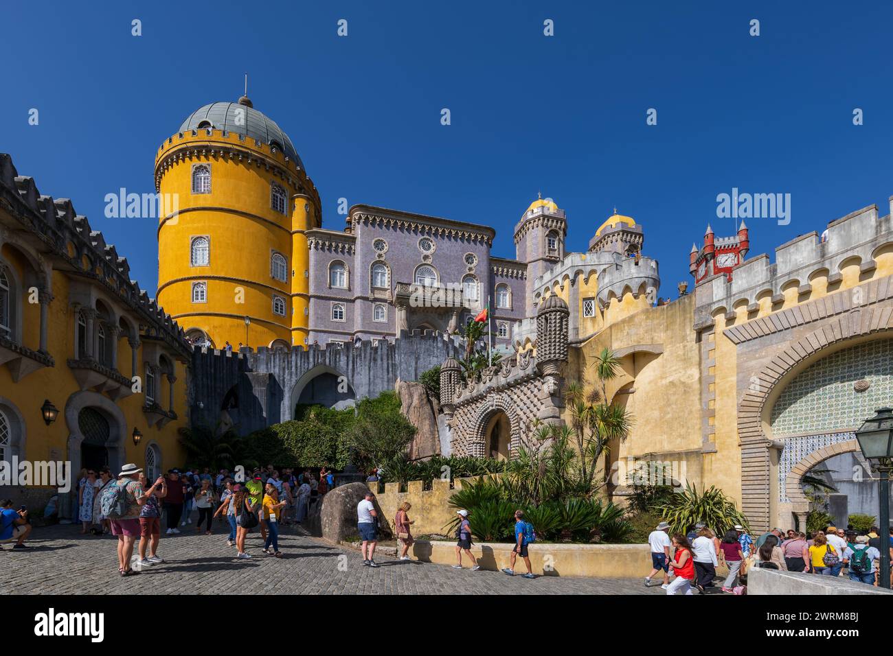 National Palace of Pena castle from the 19th century in Romanesque ...
