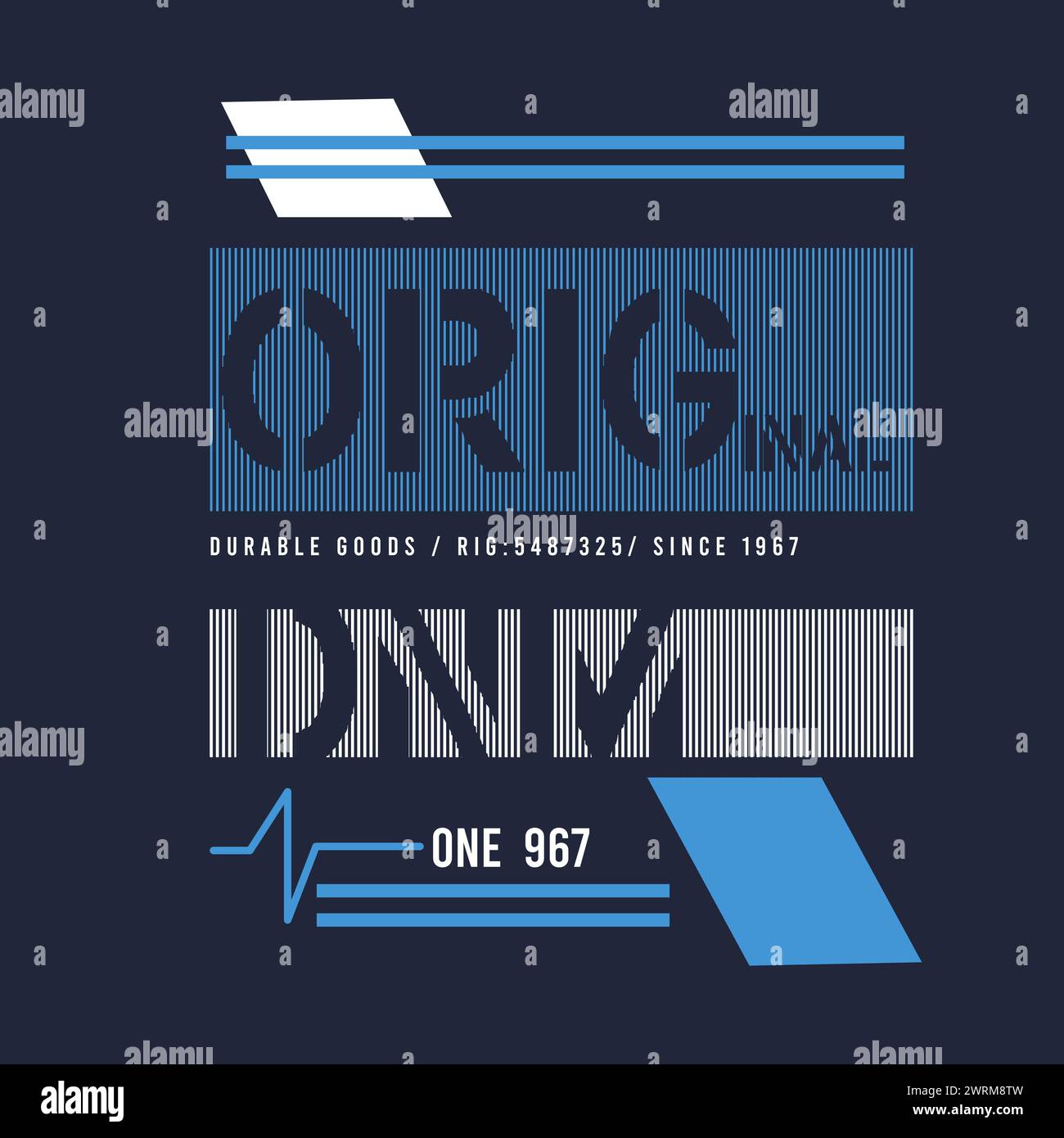 Original Denim Typographic geometrical line graphic for t shirt print ...