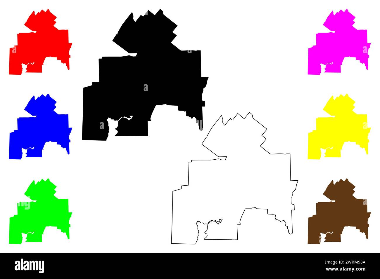 Sherbrooke city (Canada, Quebec Province) map vector illustration ...