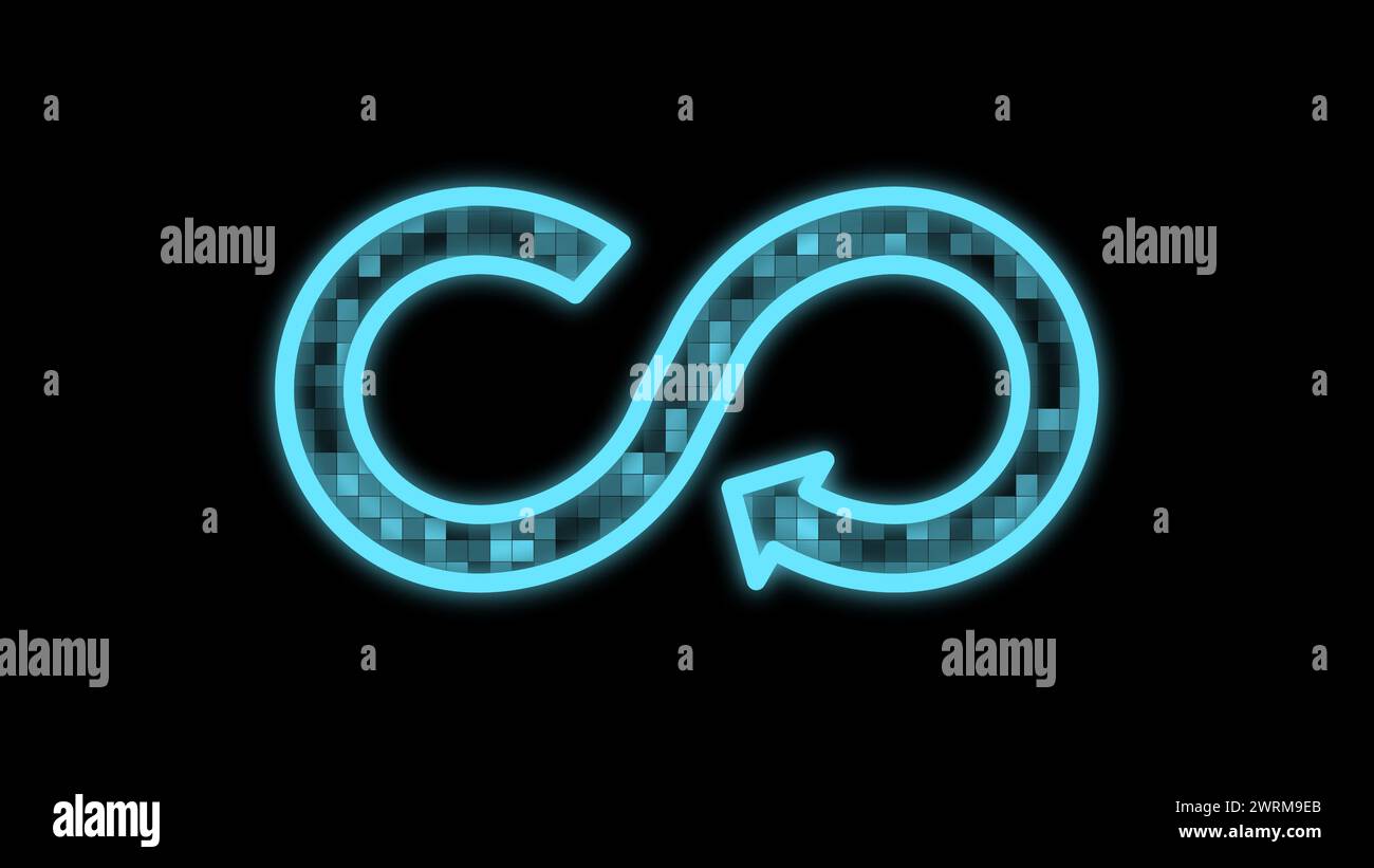 Cg tech collage. Electronic infinity symbol Stock Photo - Alamy