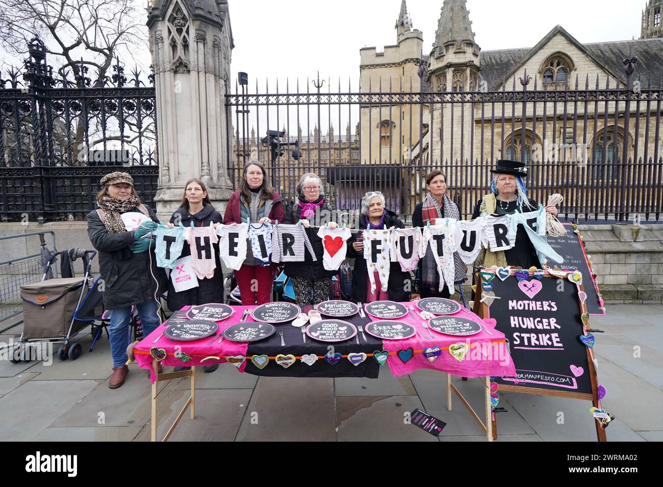 A group of mothers taking part in a five day hunger strike, which began ...