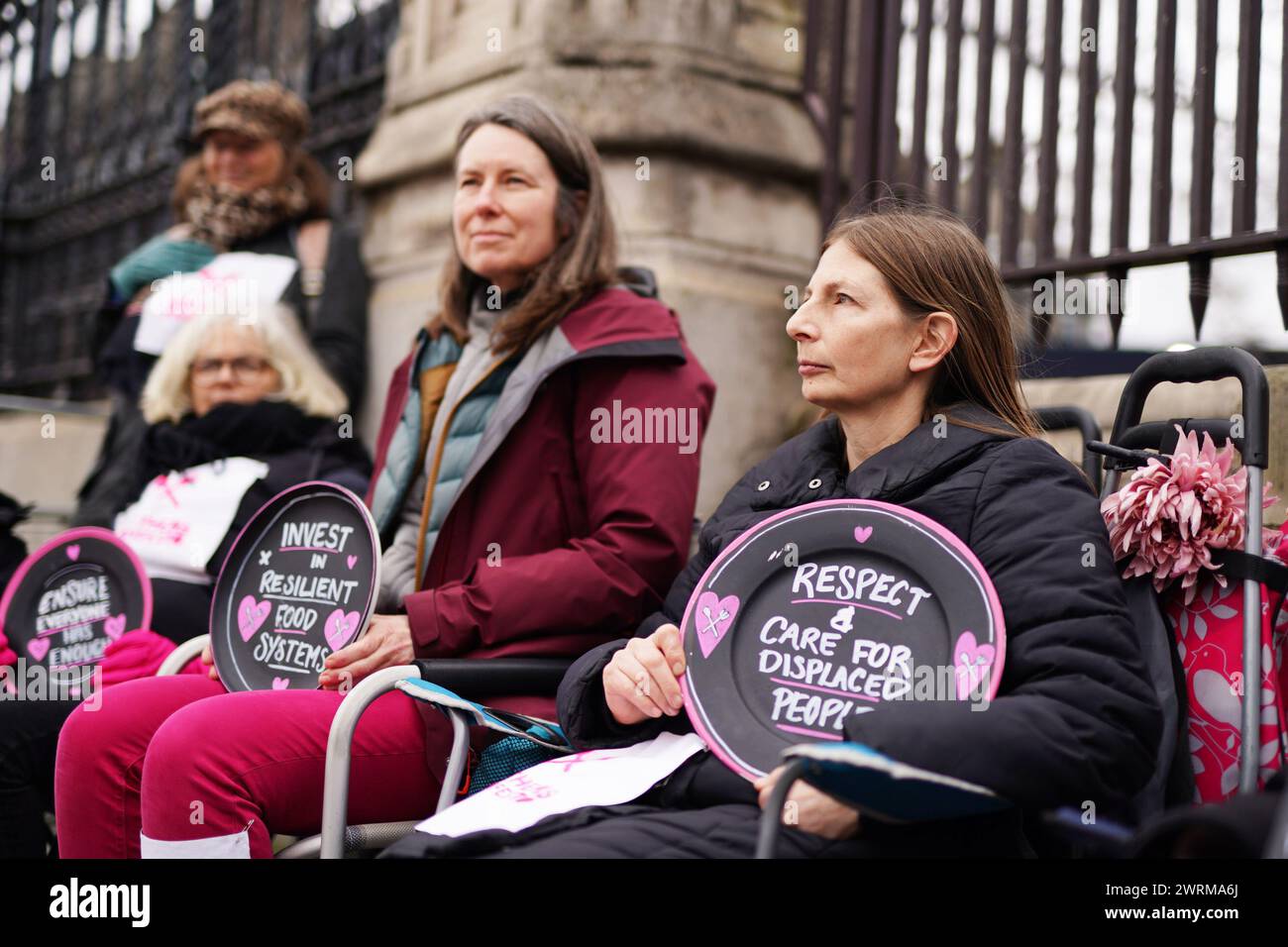 A group of mothers taking part in a five day hunger strike, which began ...