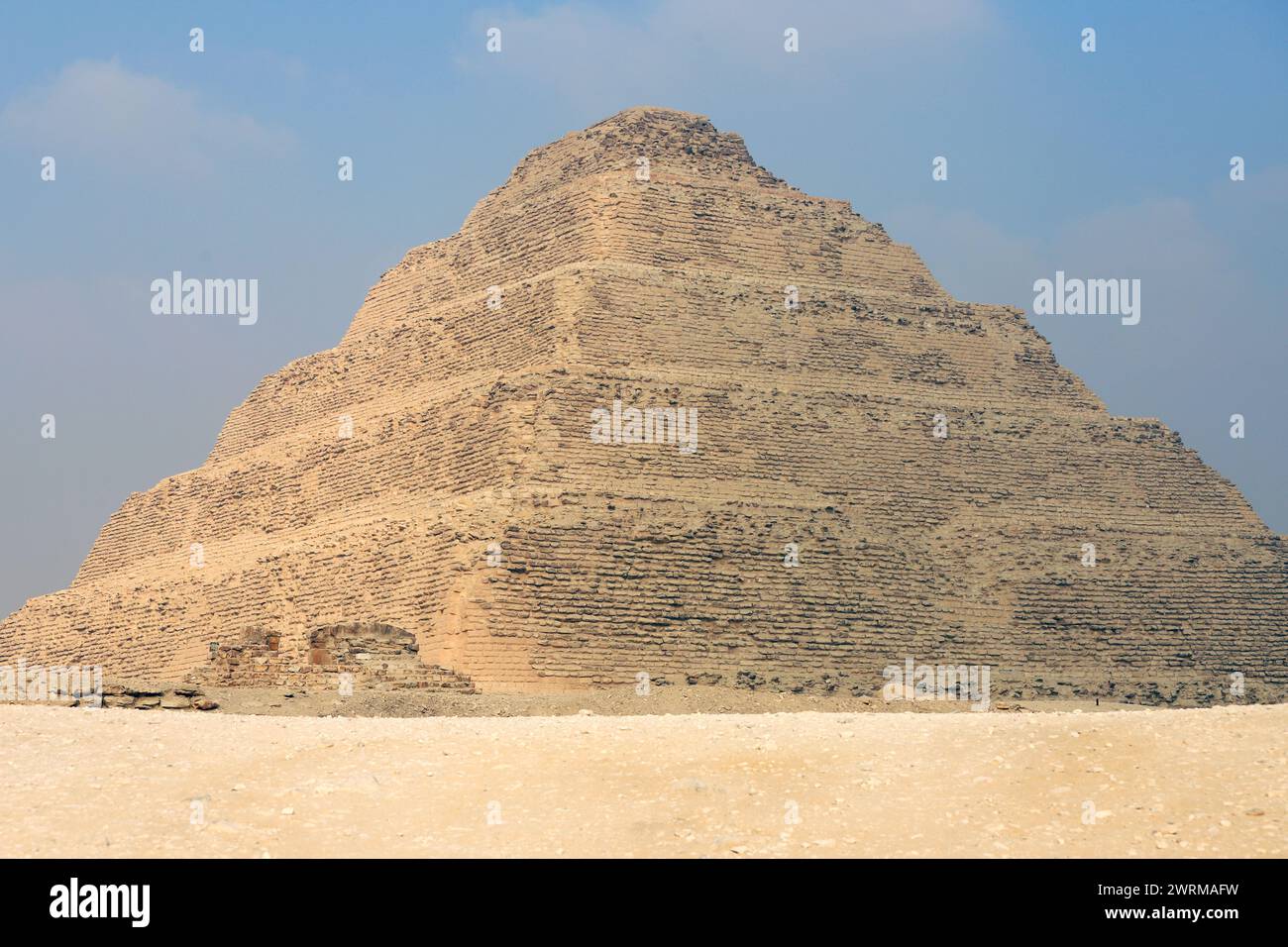 Panoramic view of Stepped Pyramid of Djoser at Saqqara Egypt on a foggy ...