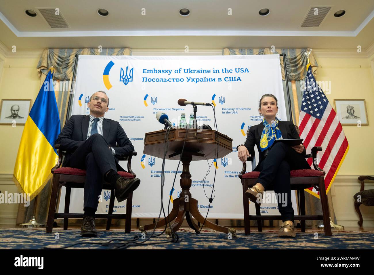 Ukraine's Minister of Justice Denys Maliuska, left, and Deputy Minister ...