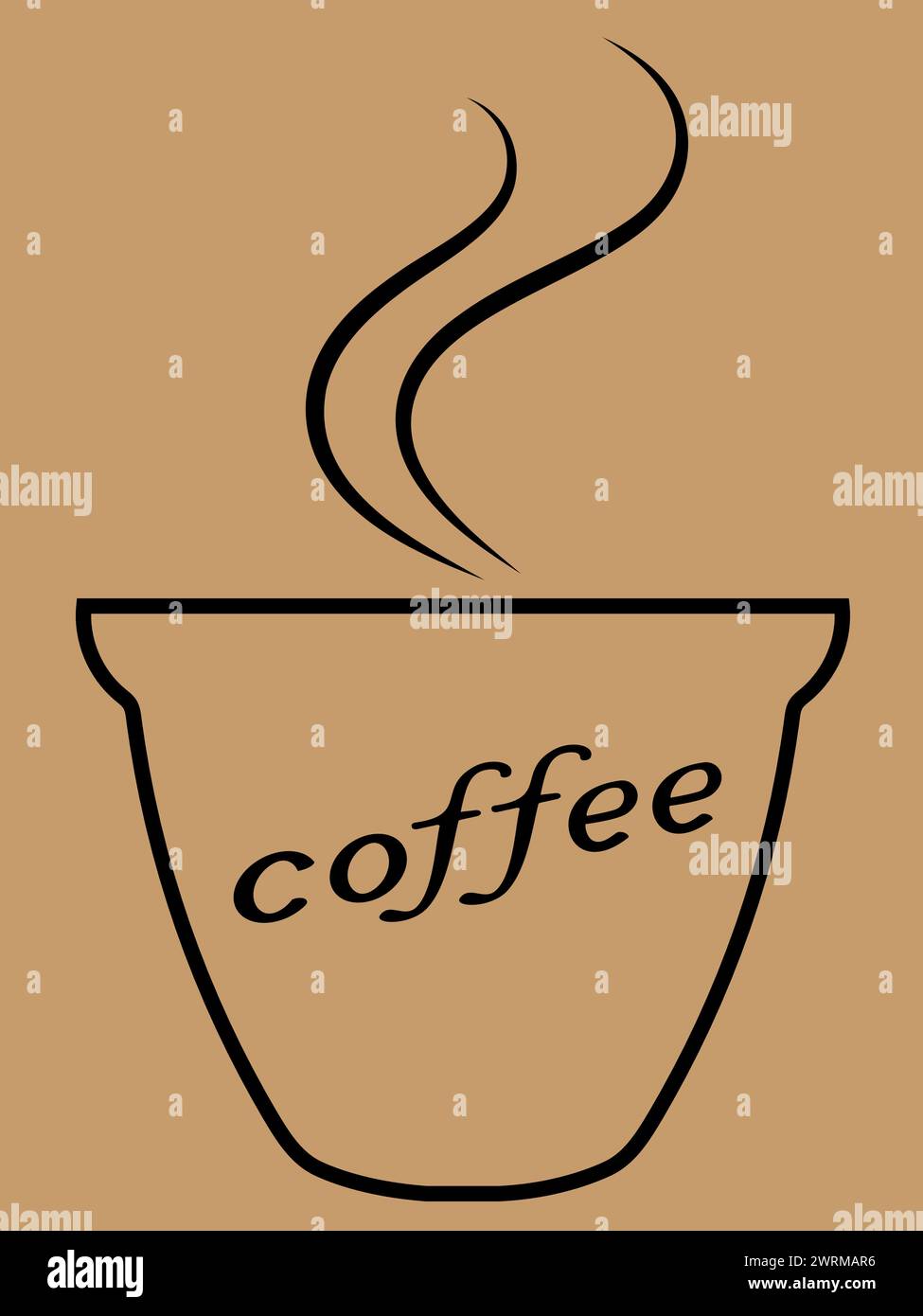 Coffee cup outline minimal design poster vector image Stock Vector ...
