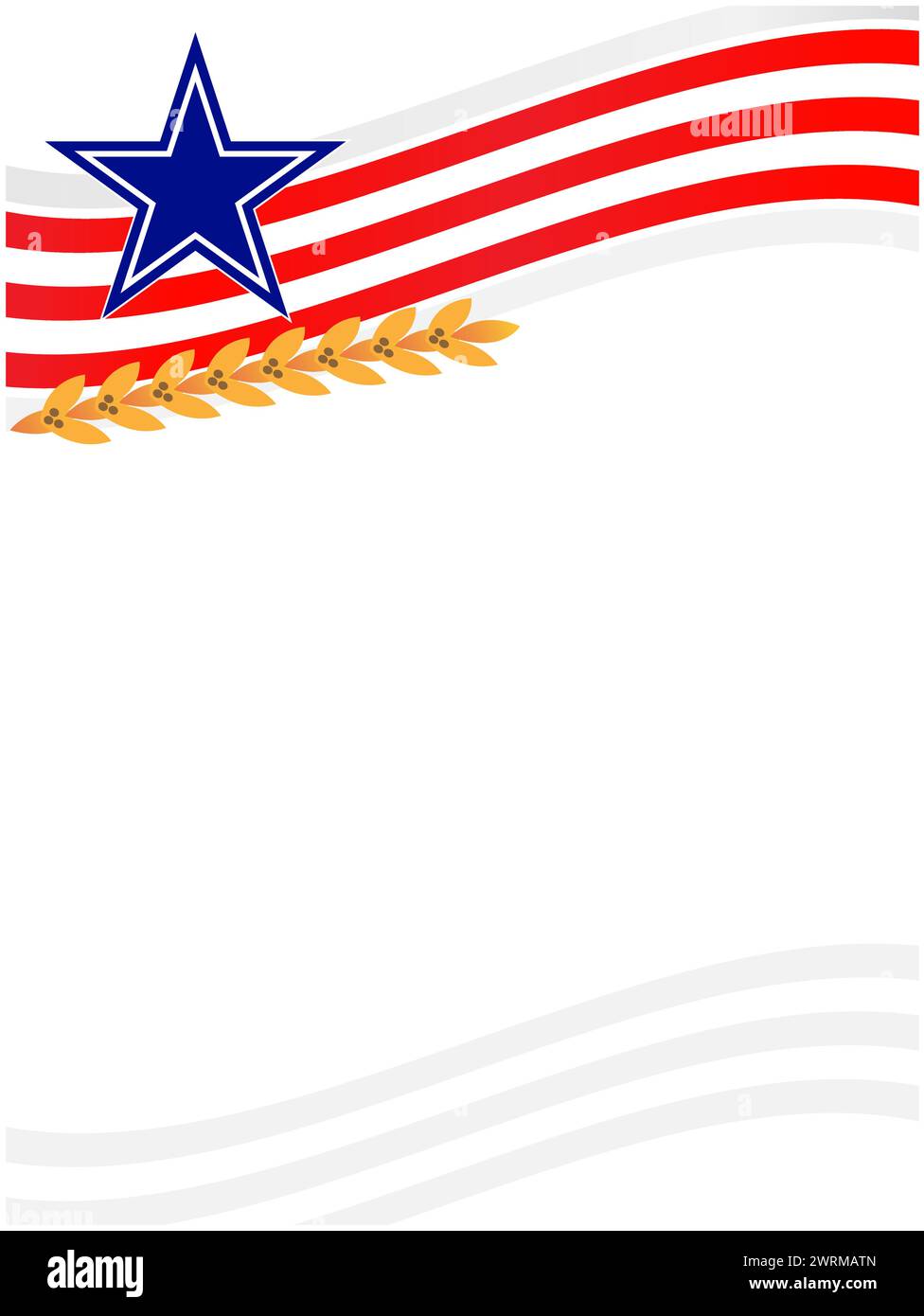 Abstract USA flag symbols wave pattern corner border design template ...