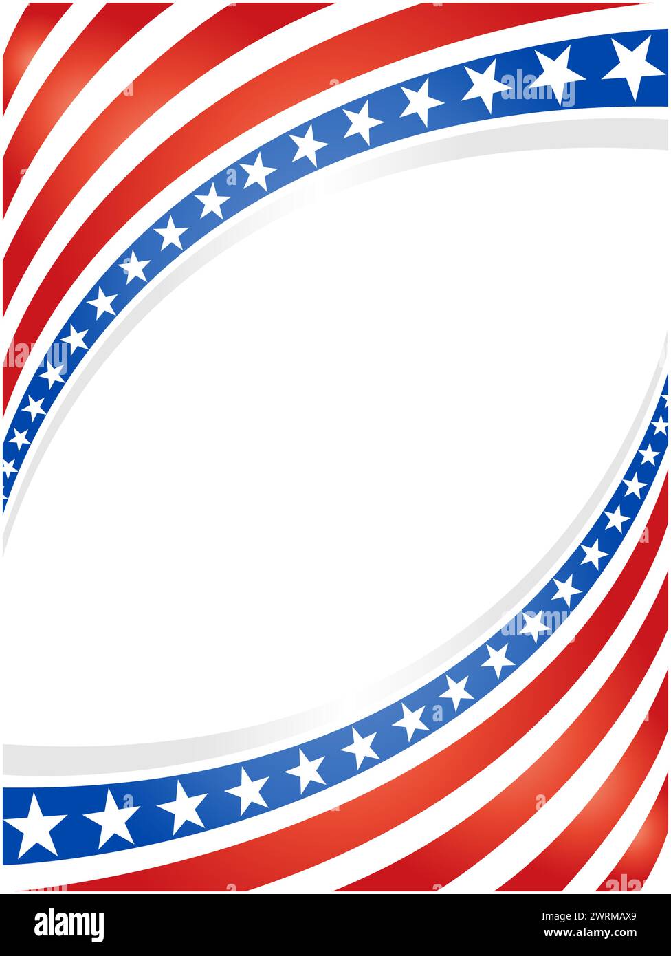 Abstract USA flag symbols wave pattern corner border design template ...