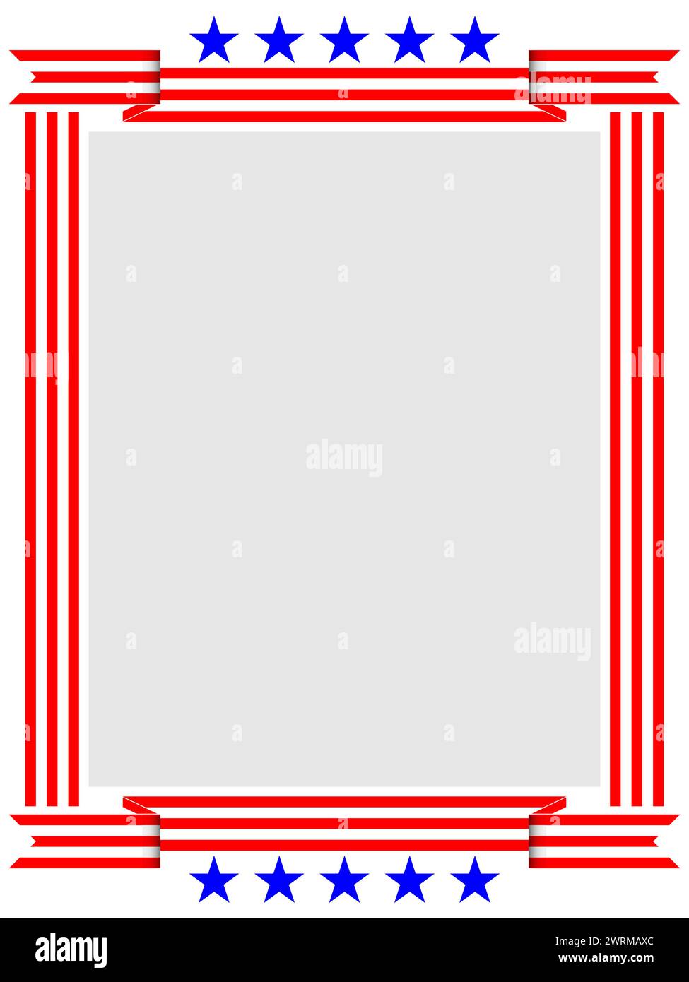 American flag symbols decorative festive frame with empty space vector ...