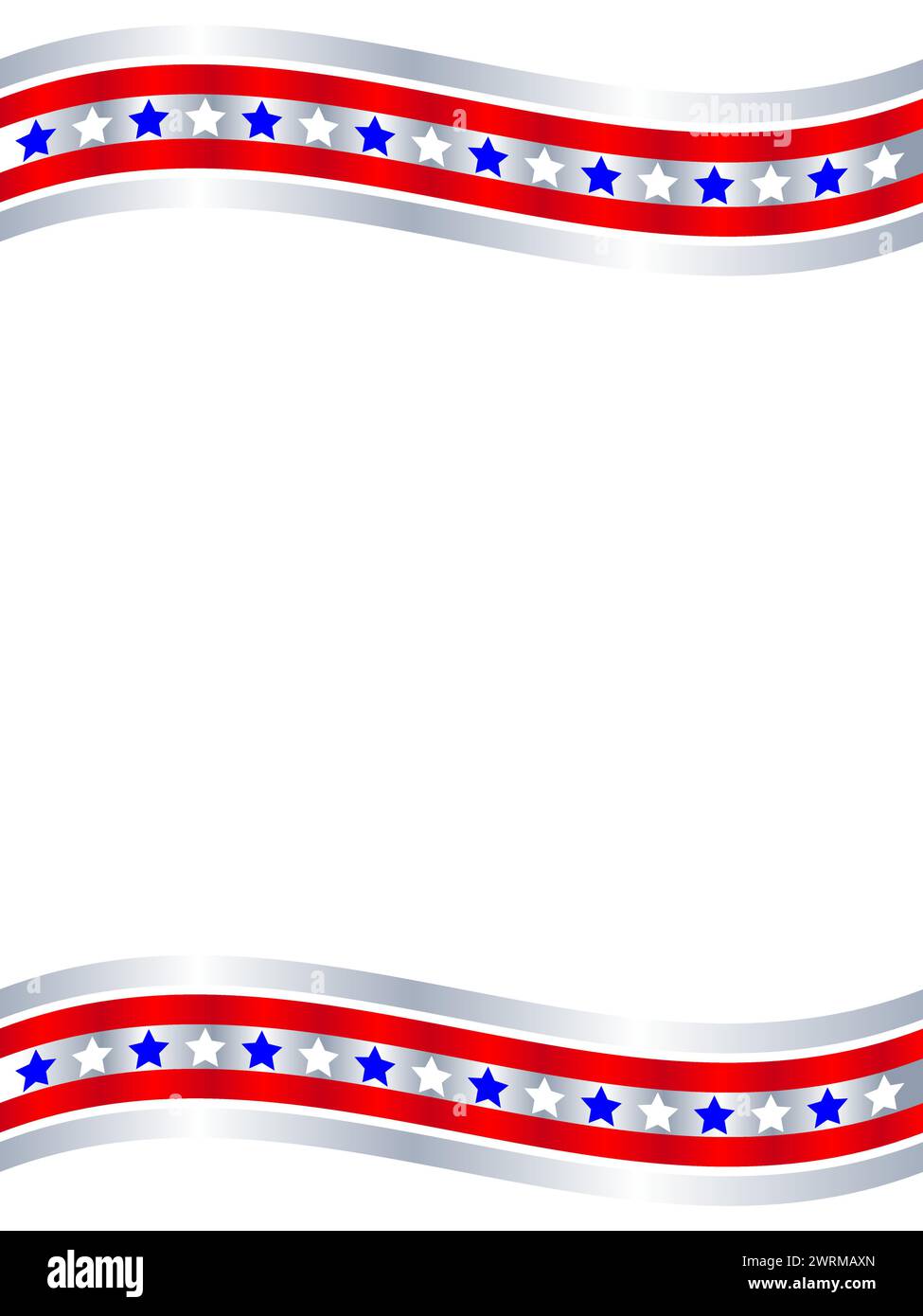 Abstract USA flag symbols wave pattern corner border design template ...