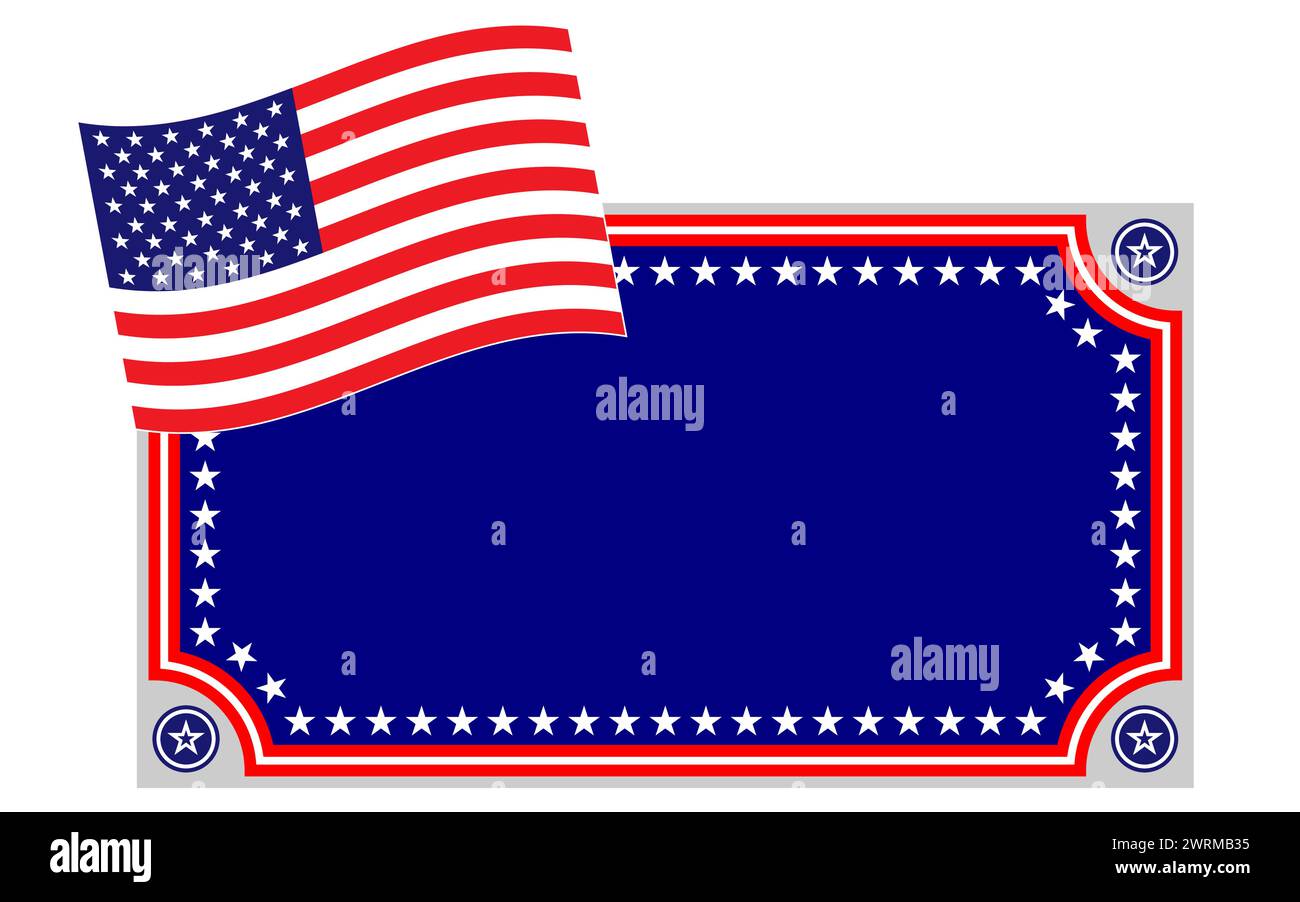 American flag symbols patriotic border frame with copy space for your ...