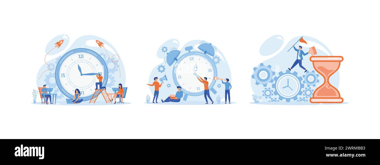 Time management, control, concept of work time management, quick ...