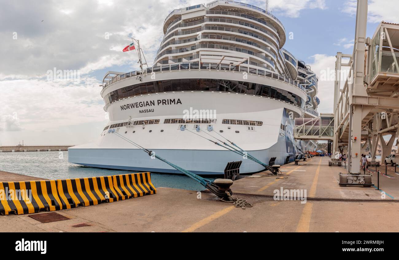 Panoramic view of the Norwegian Cruise Lines ship the Norwegian Prima ...