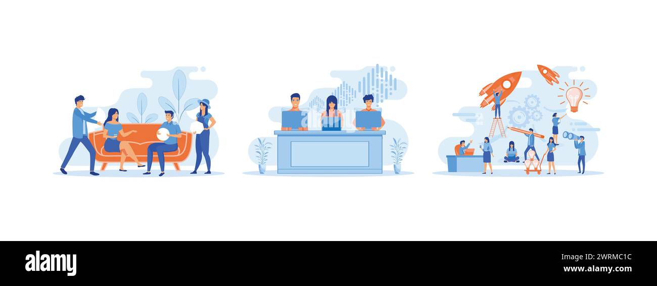 Partners collaborating Stock Vector Images - Alamy