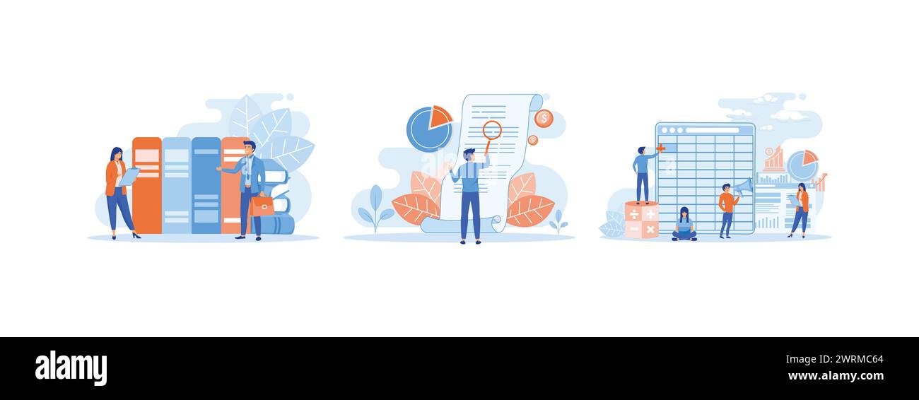 Business process, documents work flow and accounting, looks through a ...