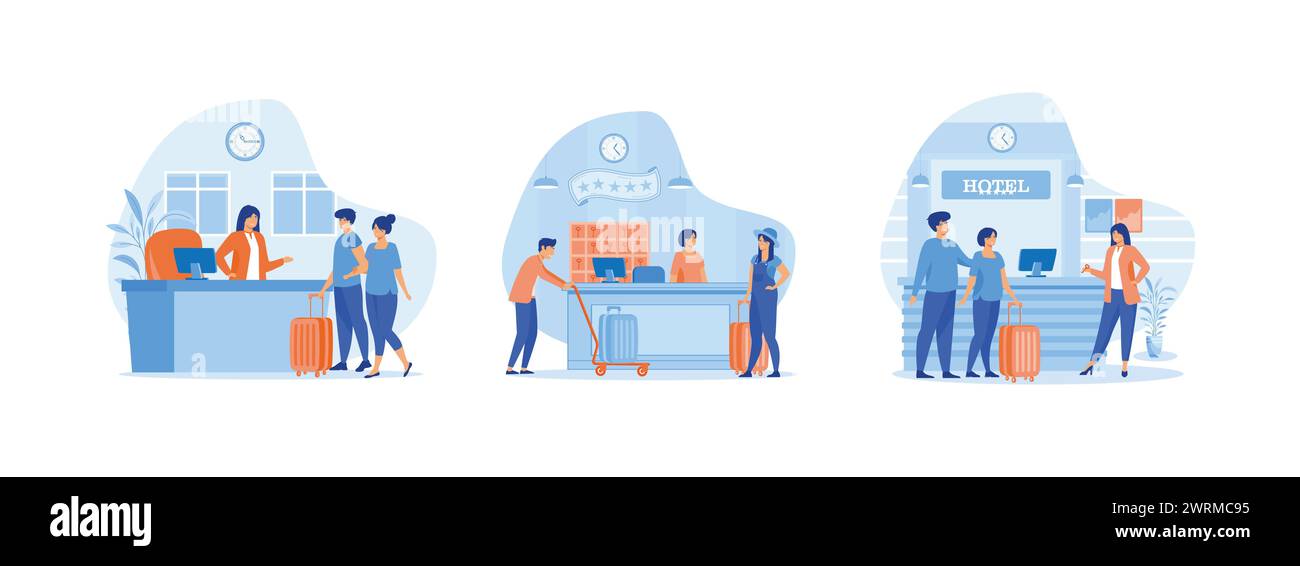 Hotel receptionist character icon vector hi-res stock photography and ...