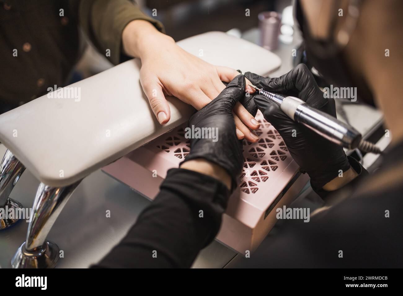 Close up nail technician using hi-res stock photography and images - Alamy