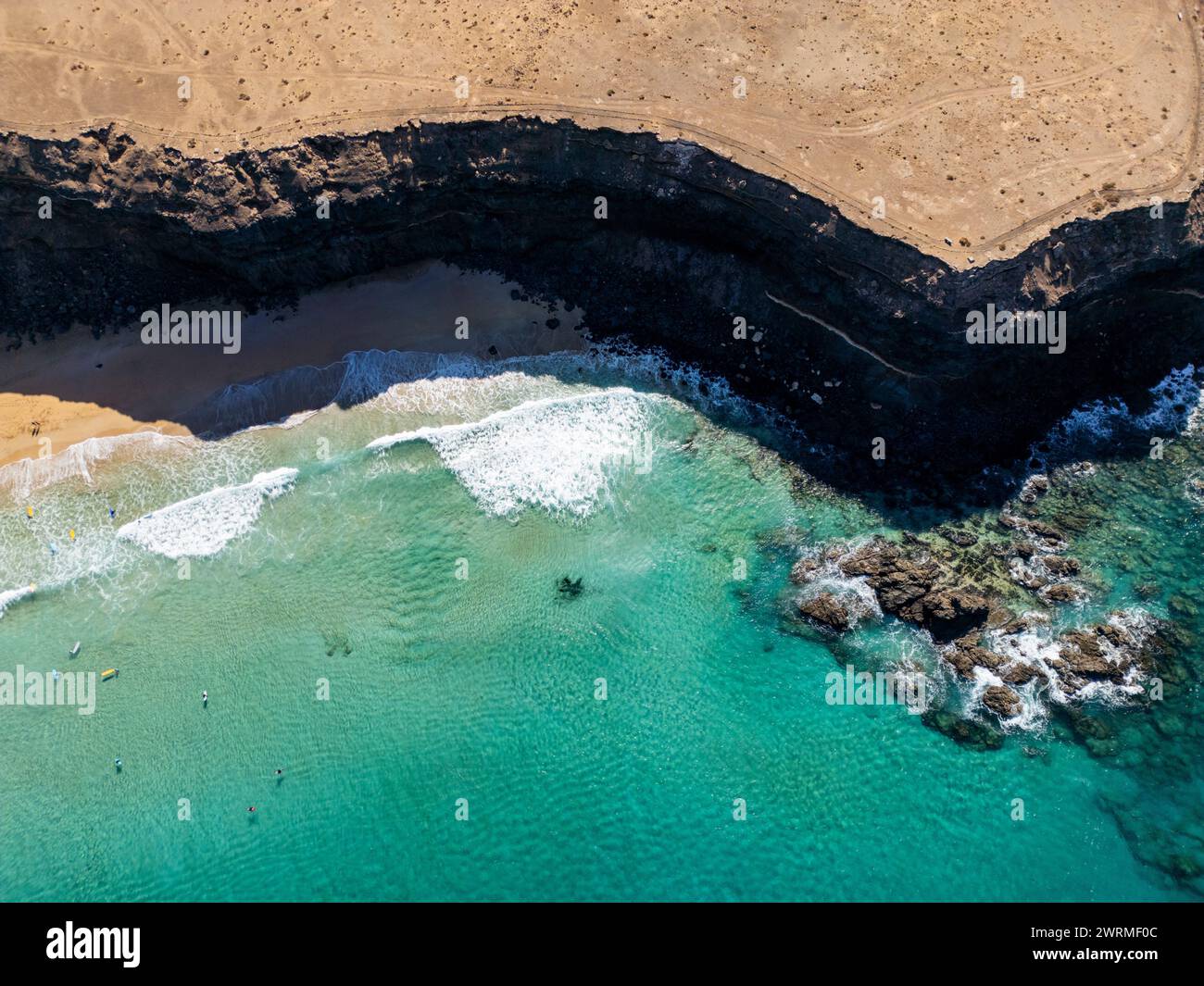 An aerial drone image showcasing the vibrant turquoise waters along the ...