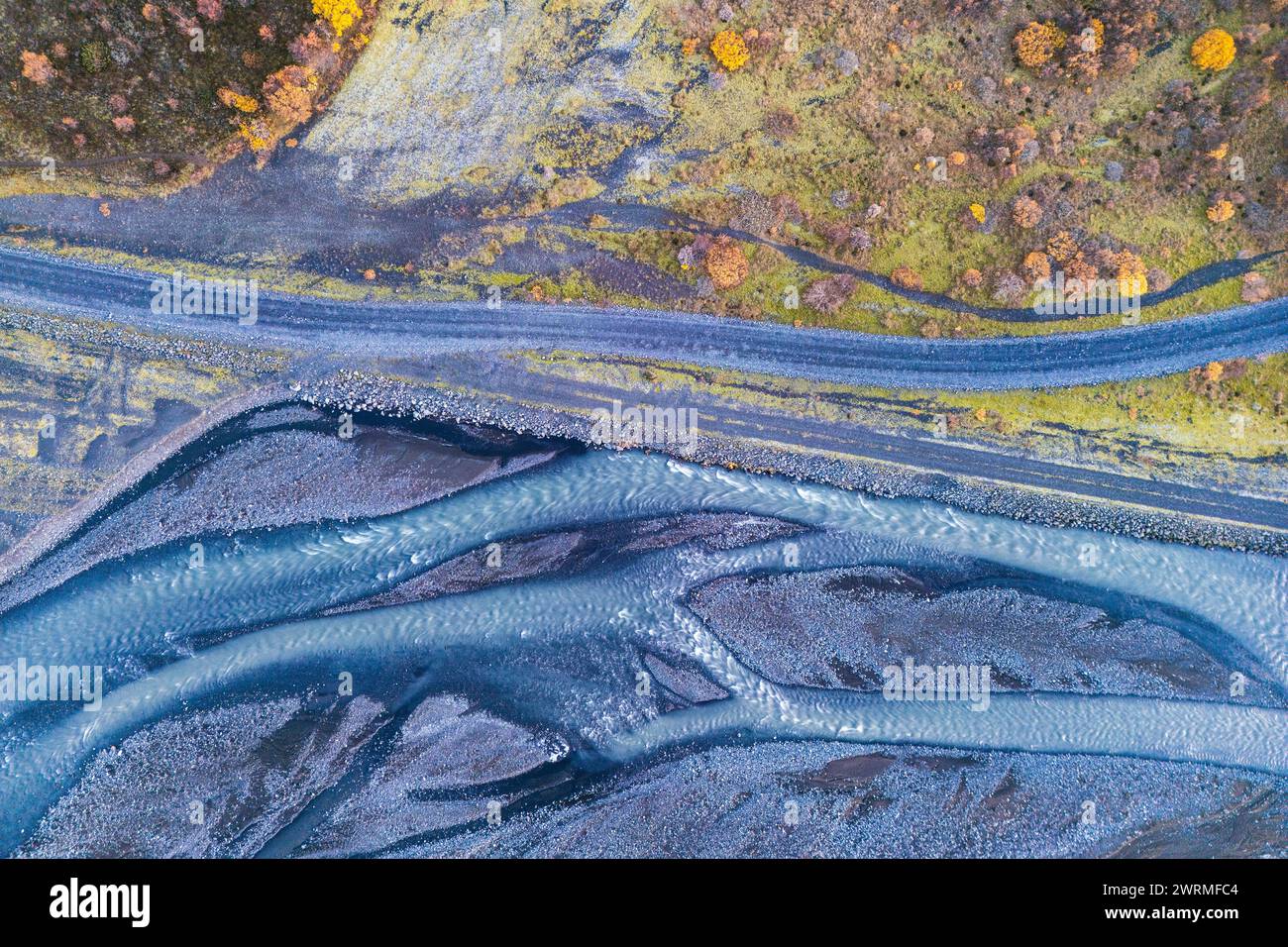 An aerial snapshot captures the intricate patterns of braided rivers ...