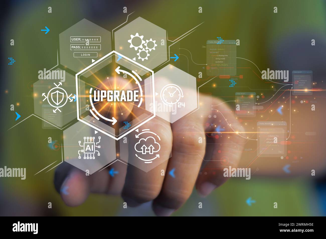 Update application software and hardware upgrade technology concept, AI ...