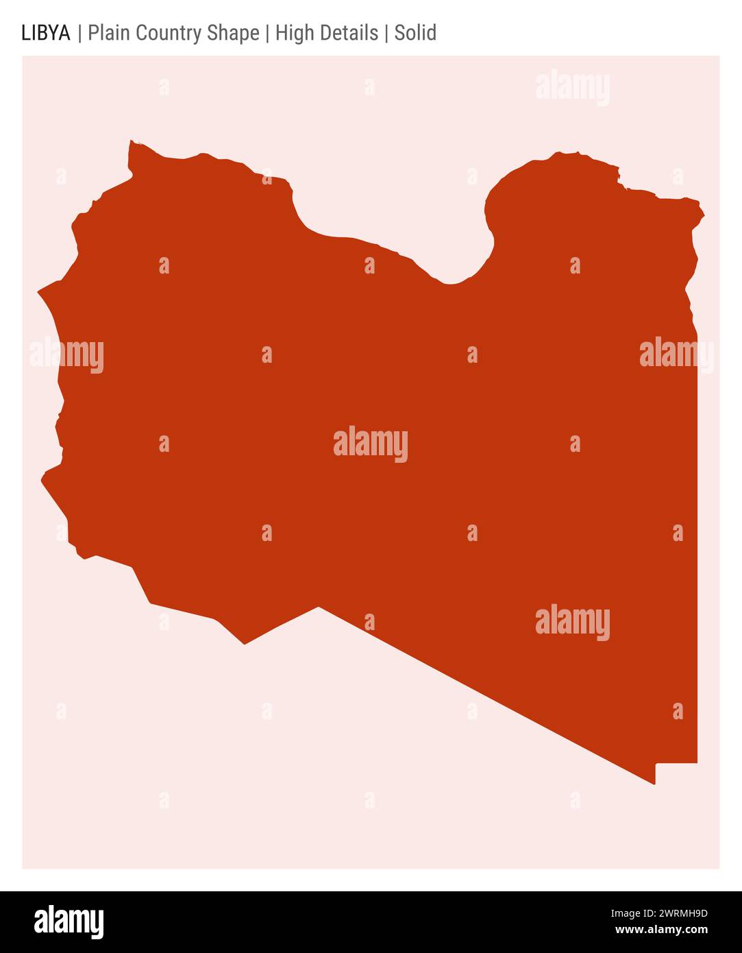 Libya plain country map. High details. Solid style. Shape of Libya ...