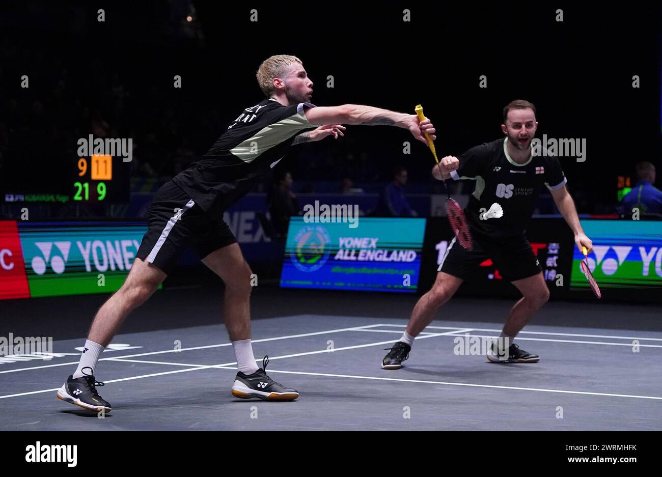 England's Sean Vendy and Ben Lane in action during their Men's Doubles ...