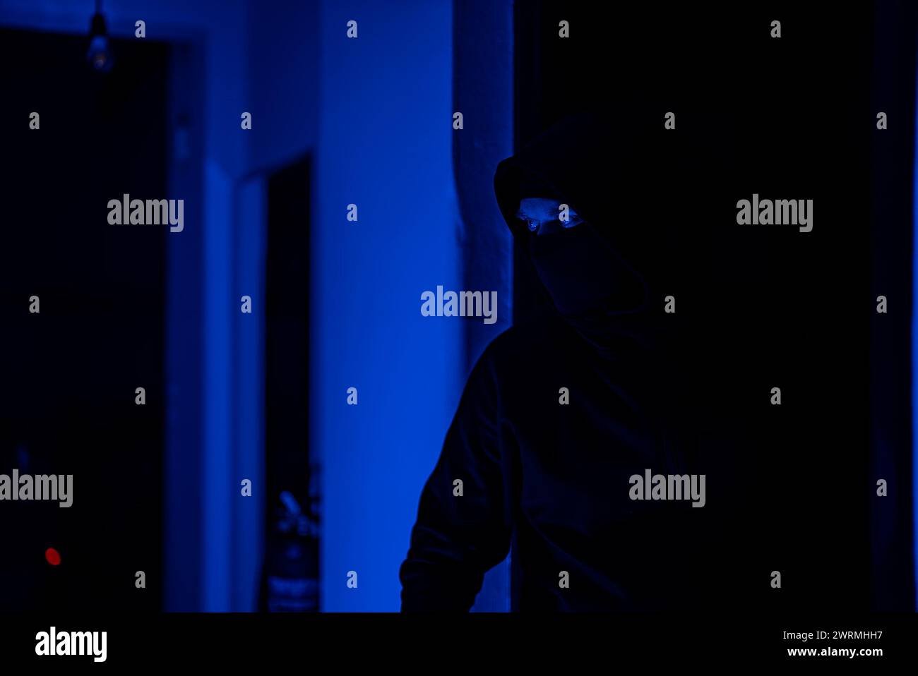 Masked man warning hi-res stock photography and images - Alamy