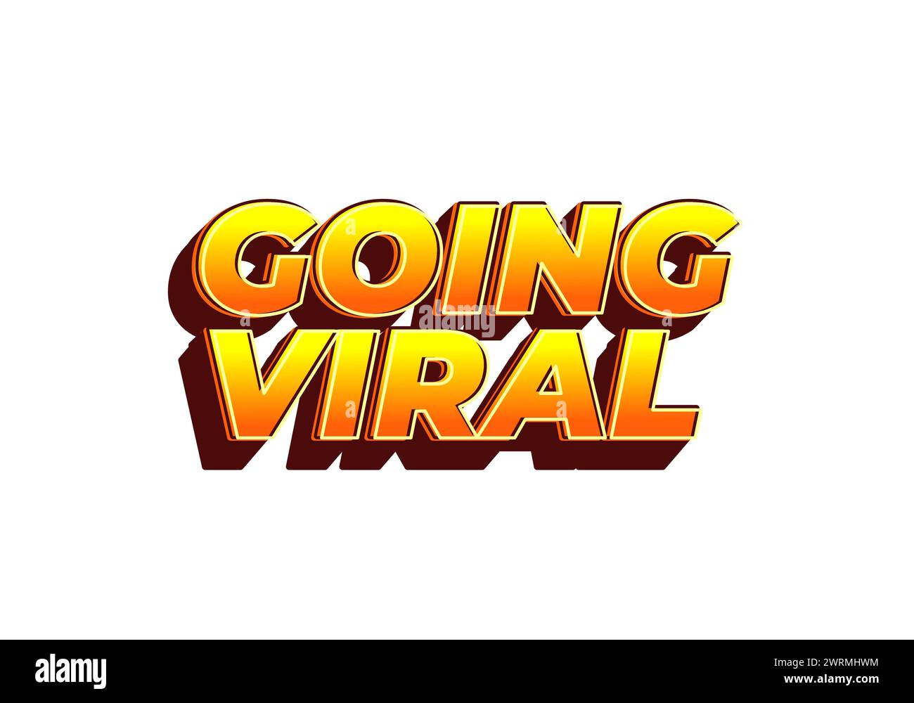 Going viral. Text effect design in eye catching color and 3D look ...
