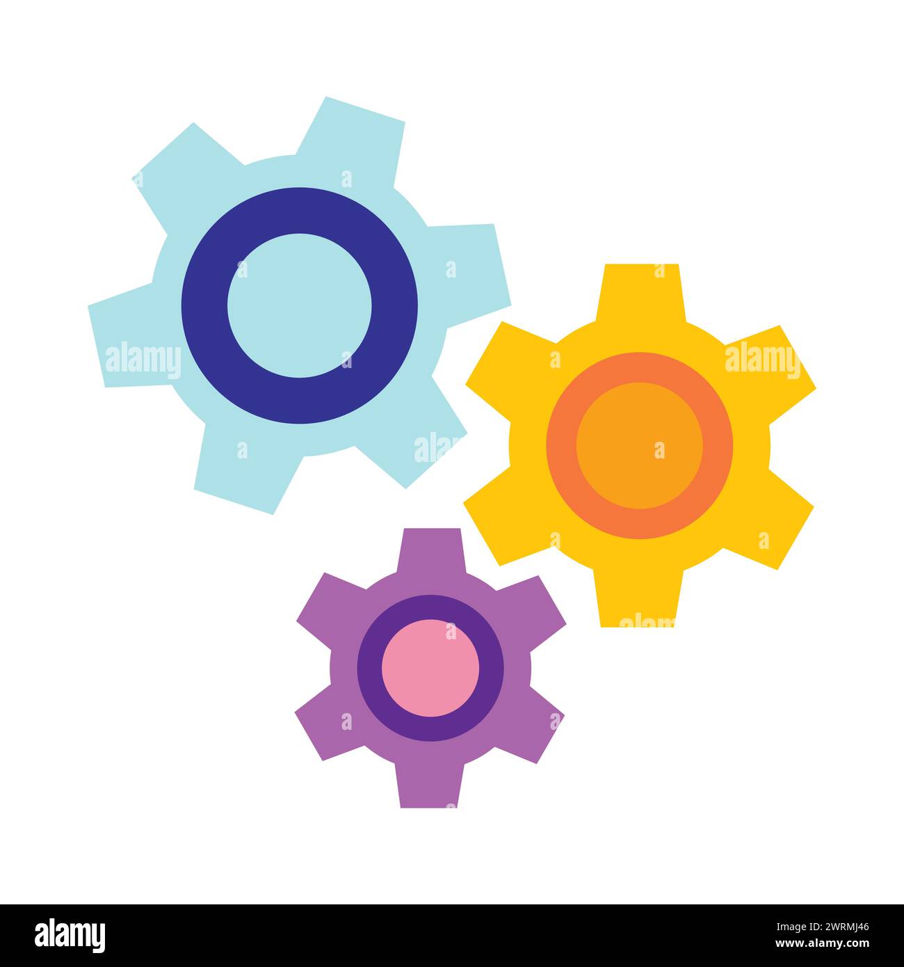 Yellow gears Cut Out Stock Images & Pictures - Alamy
