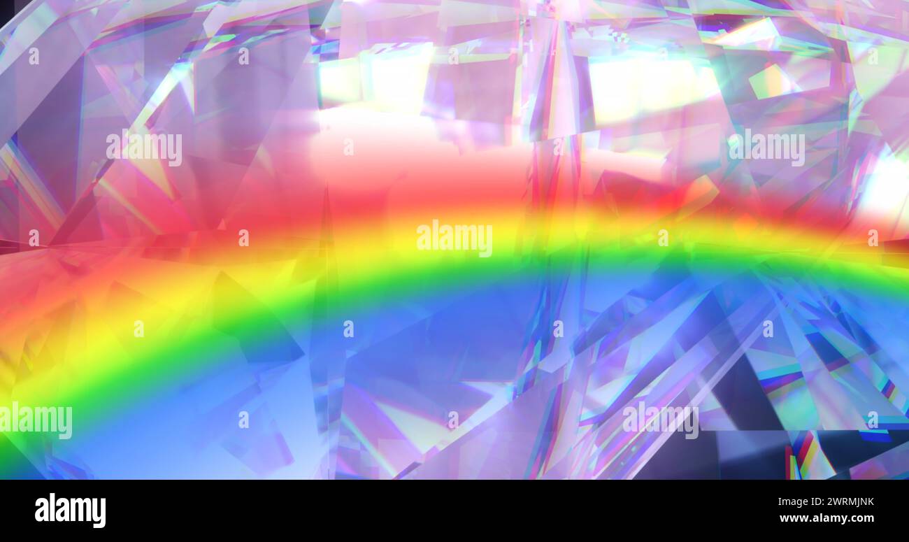 Image of rainbow over crystal moving Stock Photo - Alamy