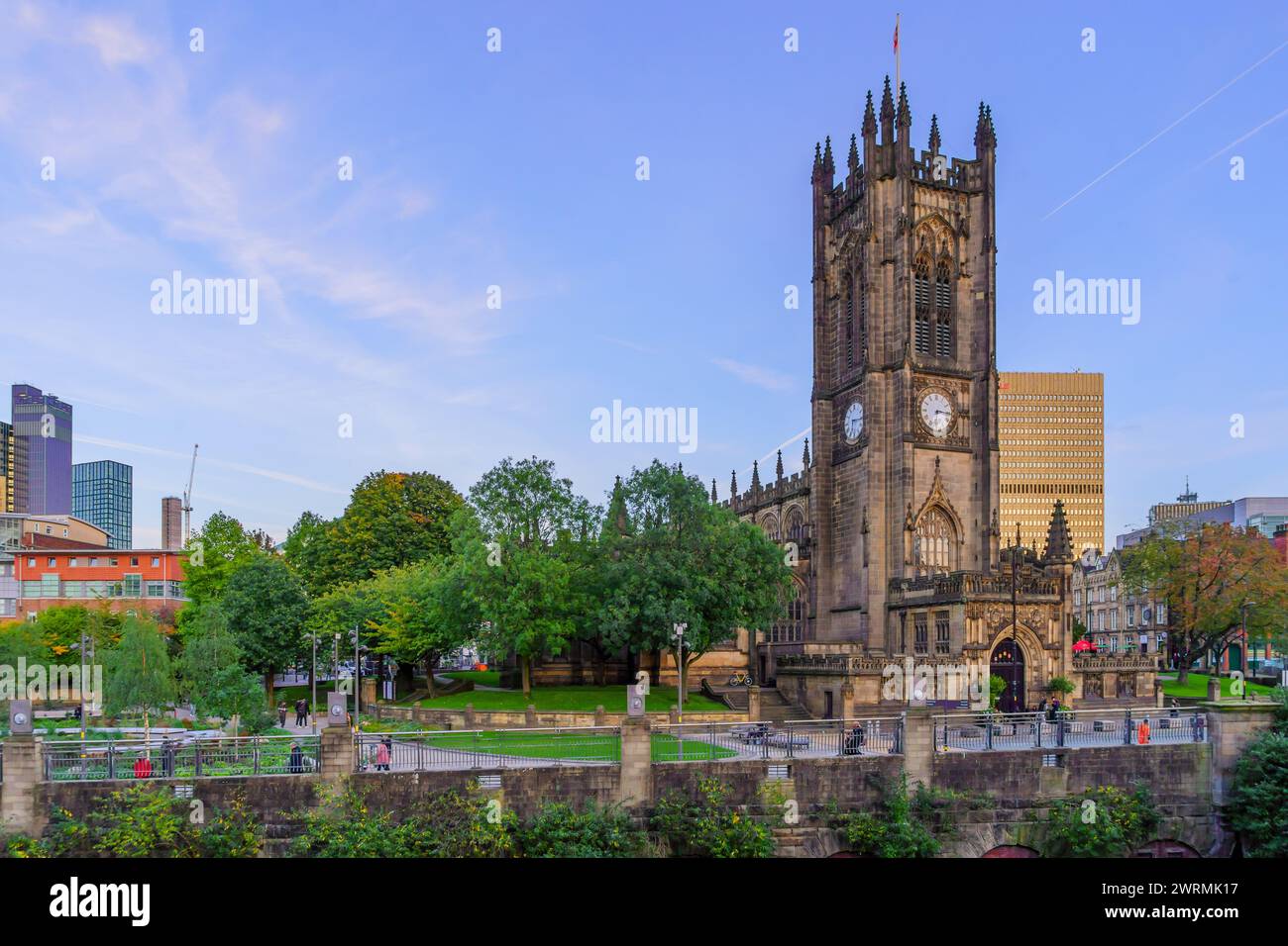 Manchester UK - October 08, 2022: View of the Manchester Cathedral ...